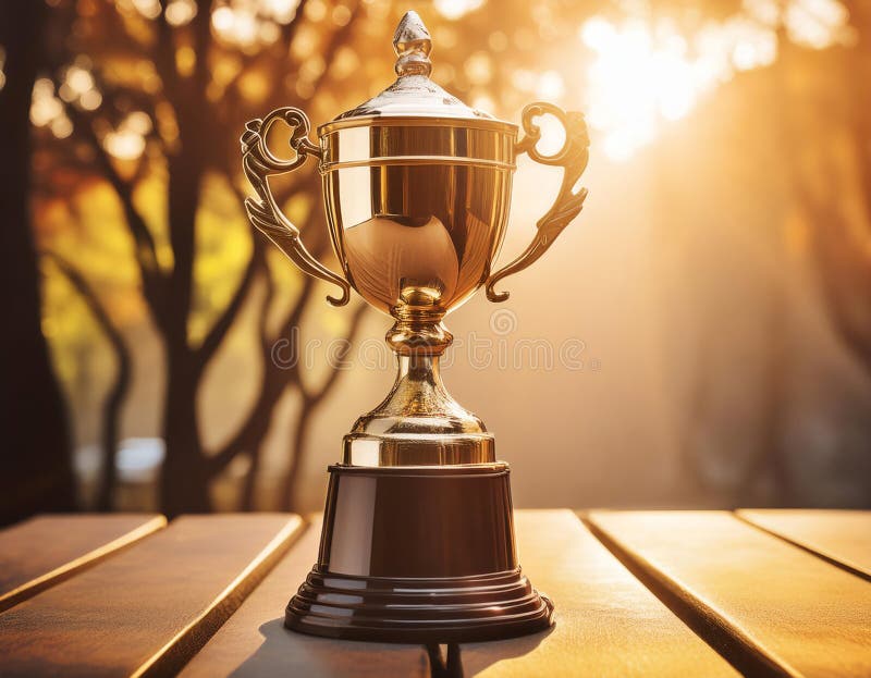 Trophy Celebration Signifying Winning and Achievement Stock ...