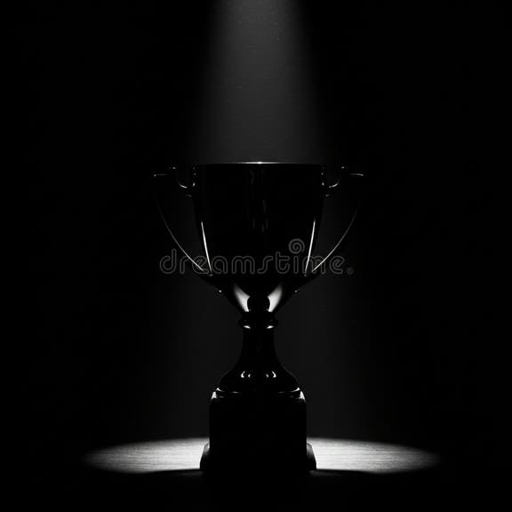 A Trophy is Centered Under a Spotlight, Casting Dramatic Light and ...