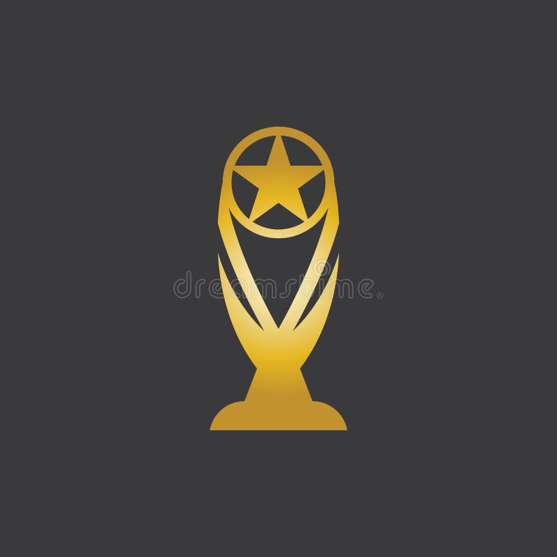 Trophy Champion Logo with Black Background Stock Vector - Illustration ...