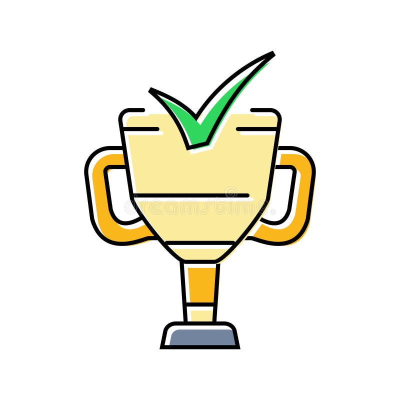 Trophy Check Mark Color Icon Vector Illustration Stock Illustration ...