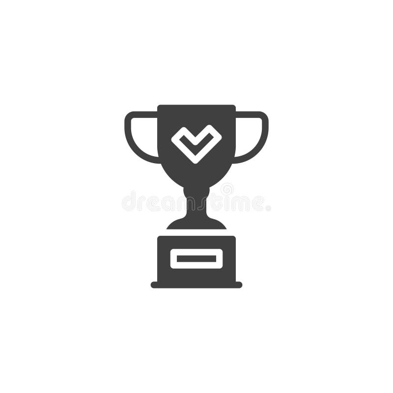 Trophy with a Checkmark Vector Icon Stock Vector - Illustration of logo ...