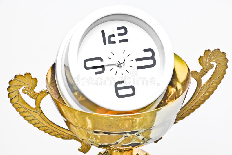 A trophy with a clock stock image. Image of sucess, clock - 35260869