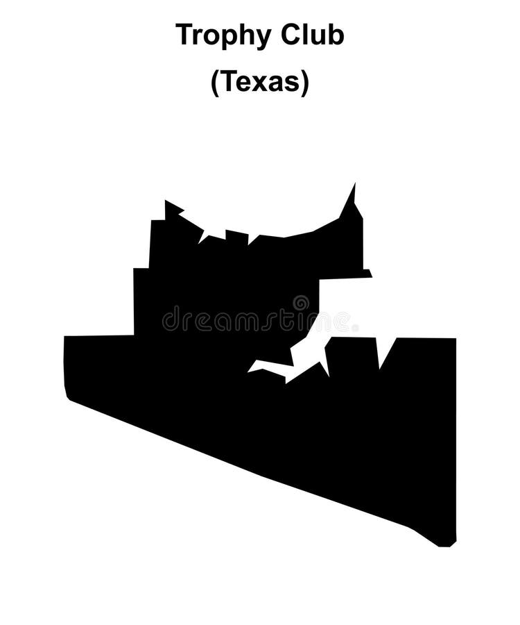 Trophy Club outline map stock vector. Illustration of boundaries ...