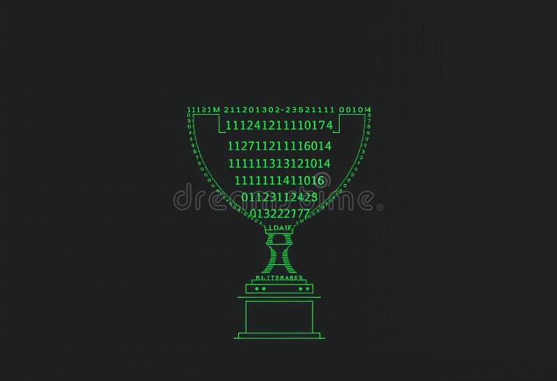 Trophy Code Construction Trophy Formed by Assembling Lif Ma Stock Photo ...