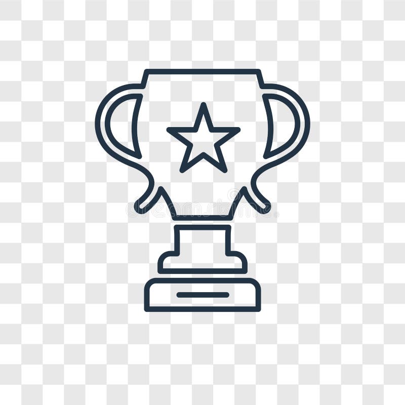 Trophy Concept Vector Linear Icon Isolated on Transparent Background ...