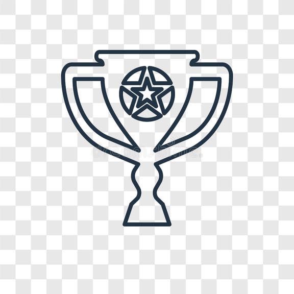 Trophy Concept Vector Linear Icon Isolated on Transparent Background ...