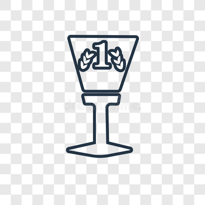 Trophy Concept Vector Linear Icon Isolated on Transparent Background ...