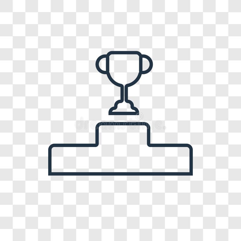 Trophy Concept Vector Linear Icon Isolated on Transparent Background ...