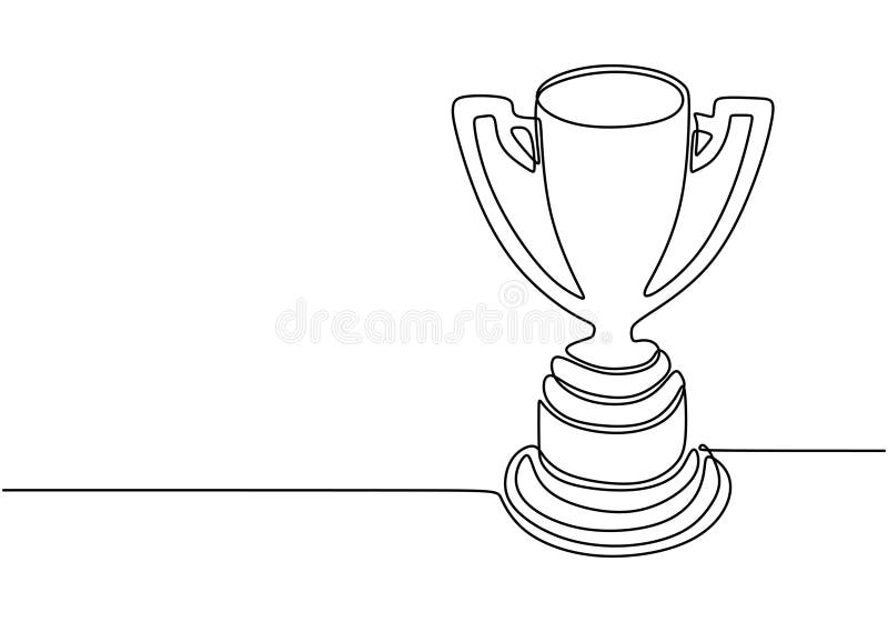 Trophy in Continuous Line Drawing. Award and Competition Concept ...