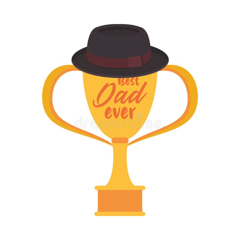 Trophy Cup Award Best Dad with Hat Stock Vector - Illustration of ...