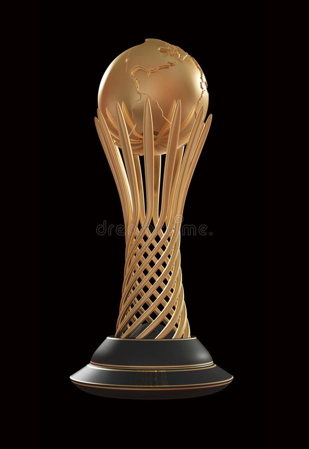 Trophy cup 3D rendering stock illustration. Illustration of globe ...
