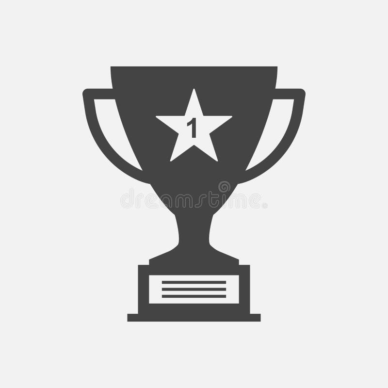 Trophy Cup Flat Vector Icon. Simple Winner Symbol. Black Illustration ...