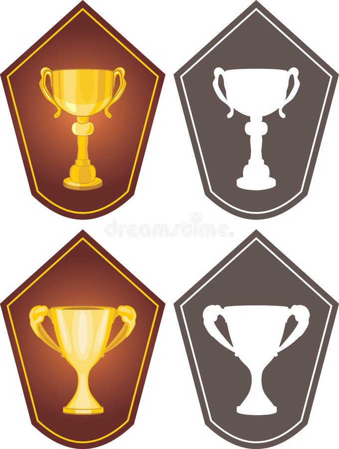 Trophy Cup. Four Icons for Design Stock Vector - Illustration of ...