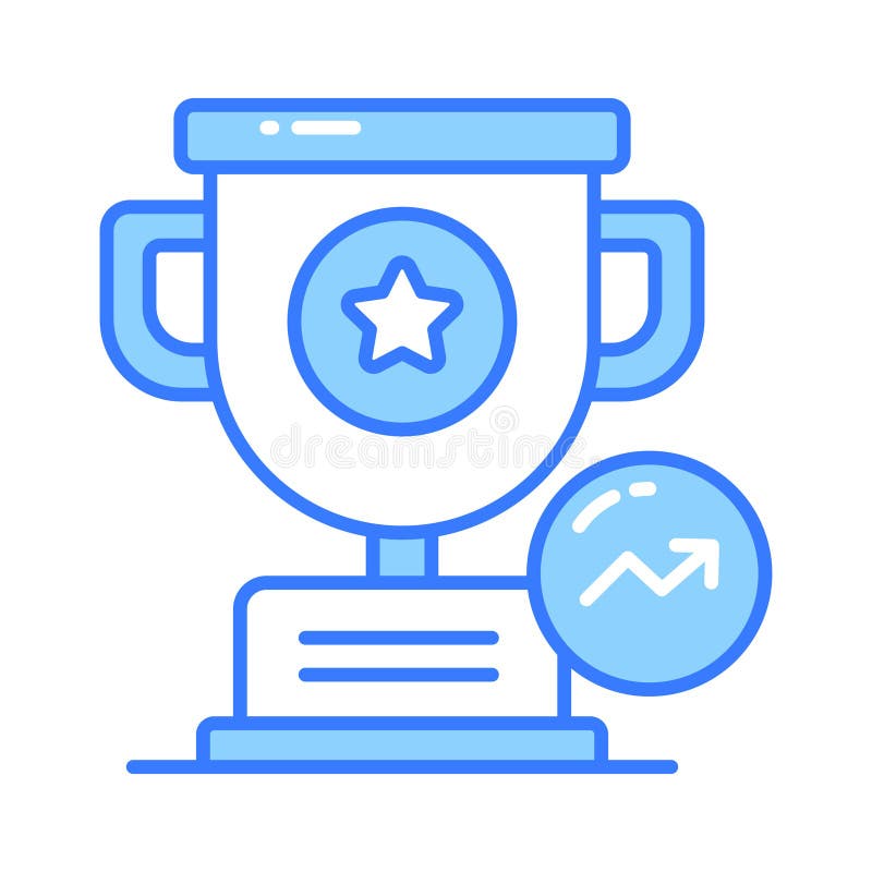 Trophy Cup with Growth Chart Showing Concept Icon of Success Chart ...