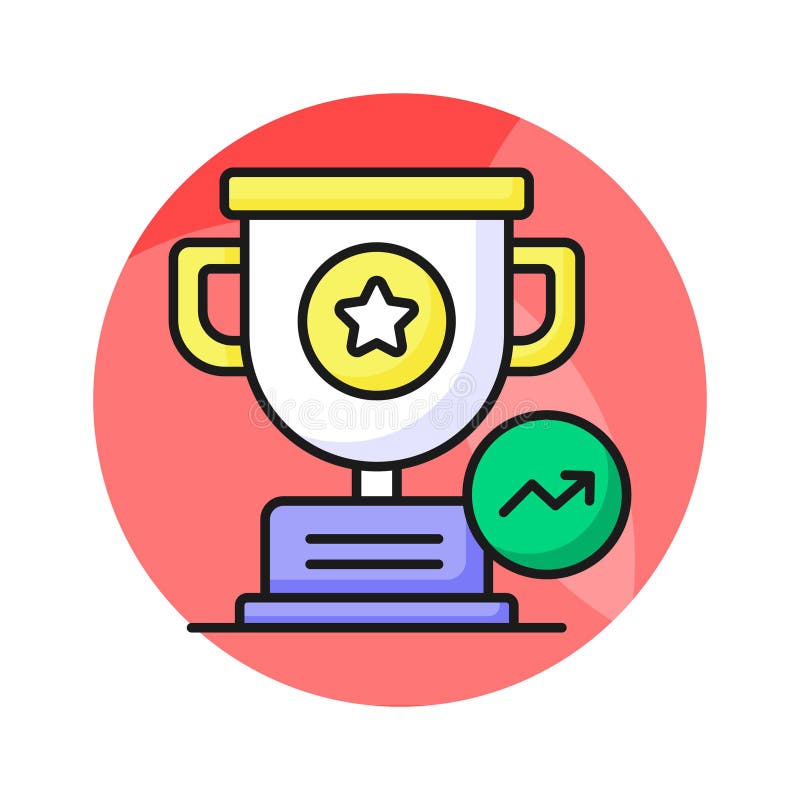 Trophy Cup with Growth Chart Showing Concept Icon of Success Chart ...