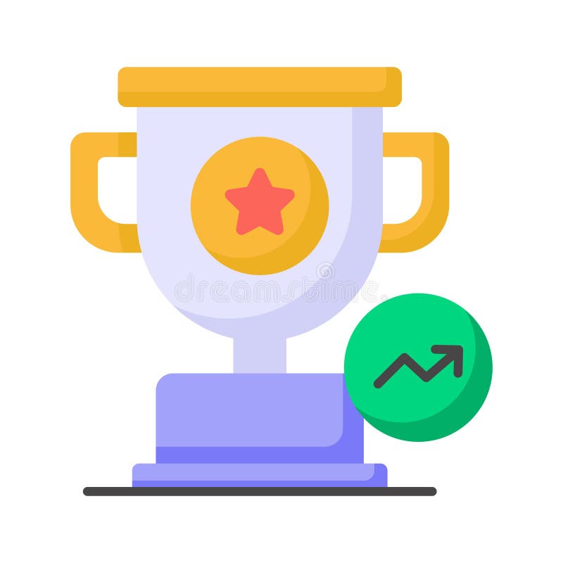 Trophy Cup with Growth Chart Showing Concept Icon of Success Chart ...