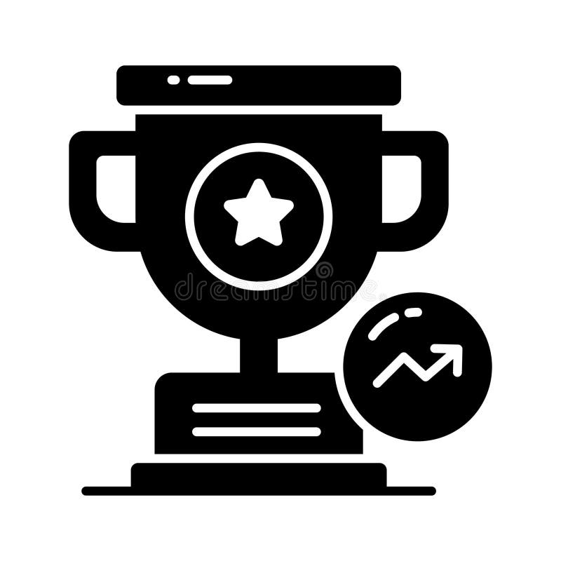 Trophy Cup with Growth Chart Showing Concept Icon of Success Chart ...