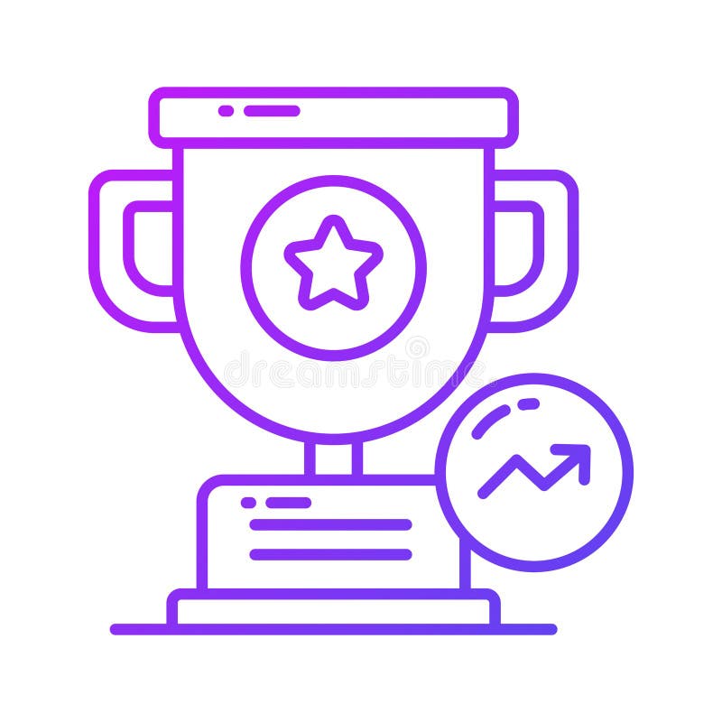 Trophy Cup with Growth Chart Showing Concept Icon of Success Chart ...