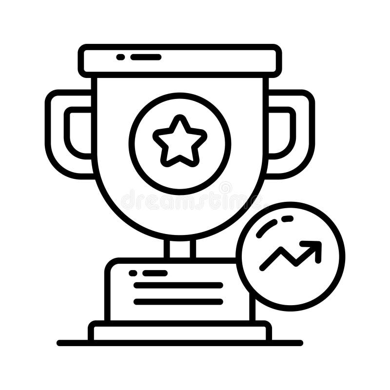 Trophy Cup with Growth Chart Showing Concept Icon of Success Chart ...