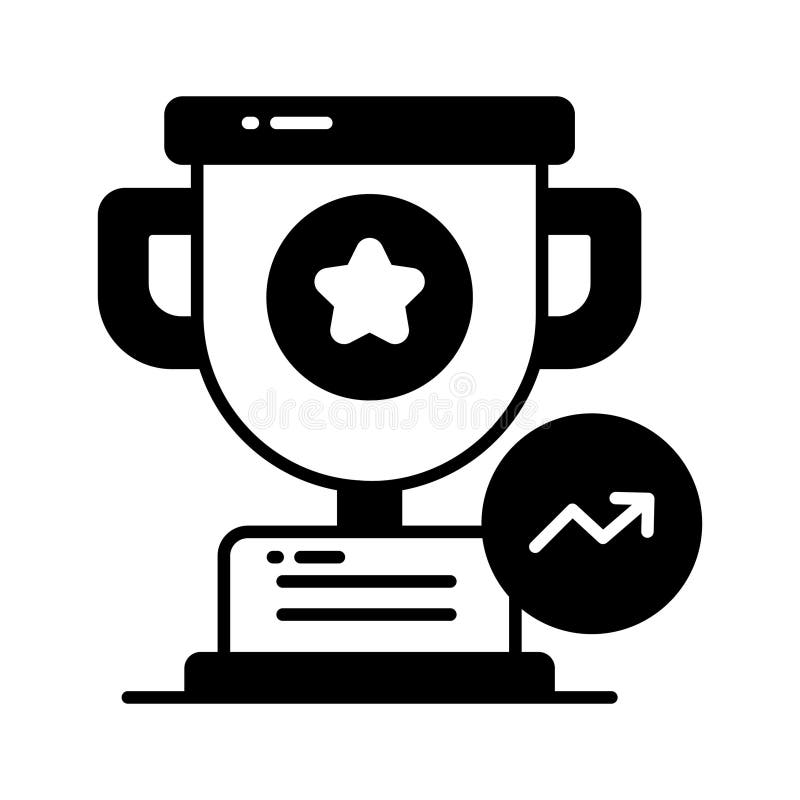 Trophy Cup with Growth Chart Showing Concept Icon of Success Chart ...