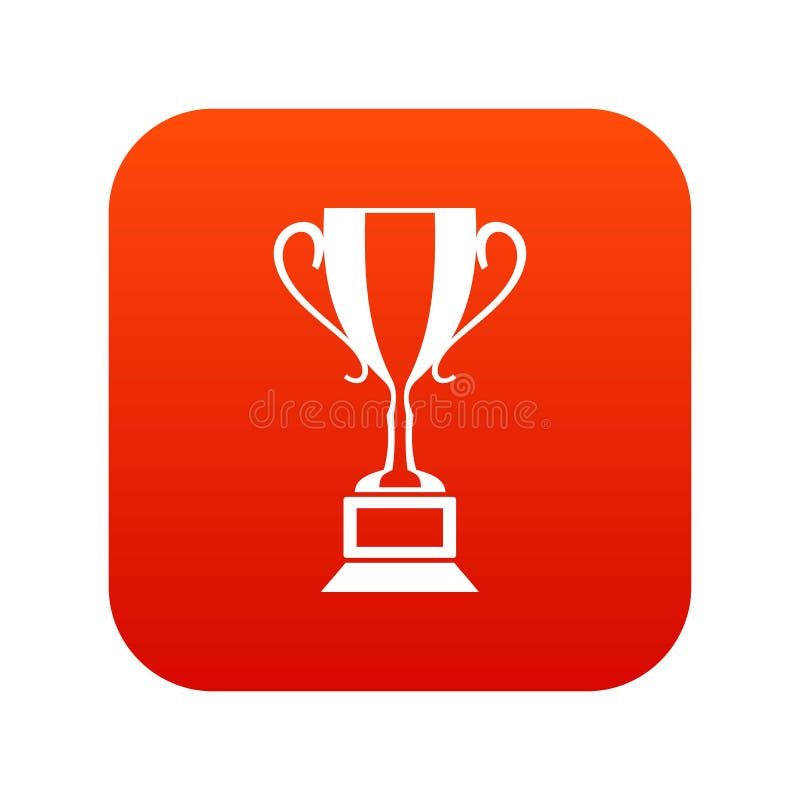 Trophy Cup Icon Digital Red Stock Vector - Illustration of gold, honour ...
