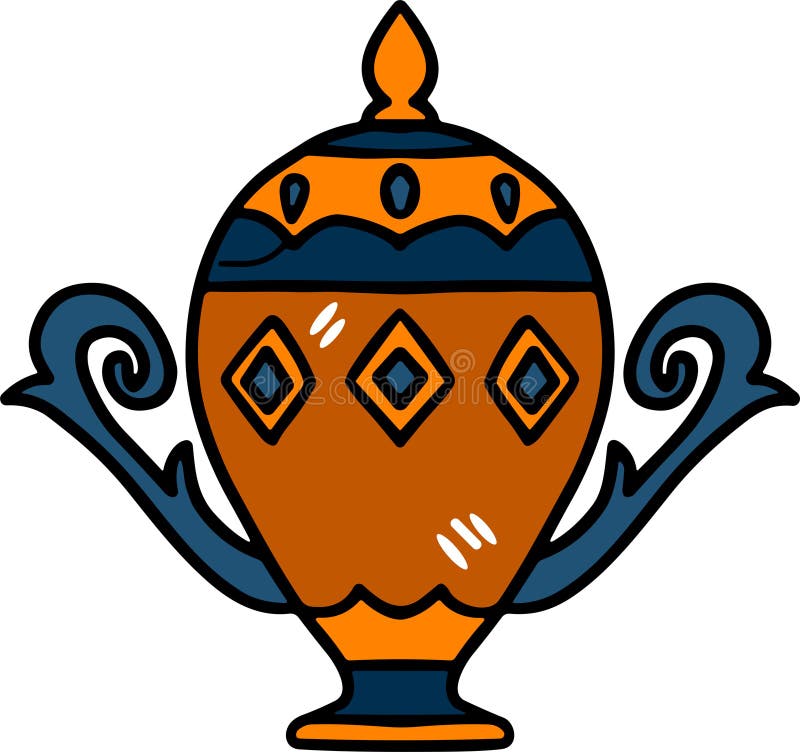 A Trophy Cup with a Leaf Design on it Stock Vector - Illustration of ...