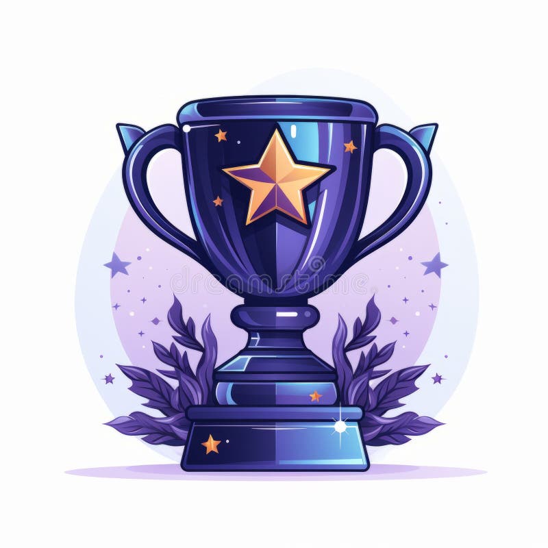 A Trophy Cup with a Star on it Stock Illustration - Illustration of ...