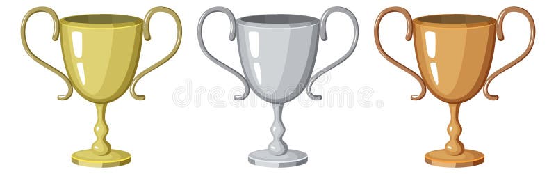 Trophy Cups Set. Metal Award Cartoon Icons Stock Vector - Illustration ... Trophy Cups Set. Metal Award Cartoon Icons Stock Vector - Illustration ...