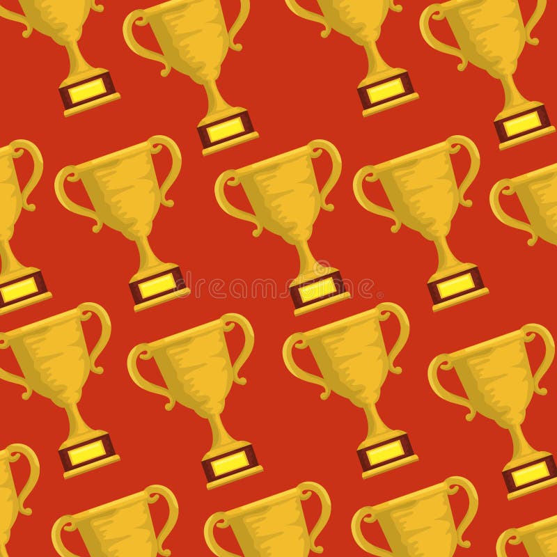 Trophy cups sports pattern stock vector. Illustration of pattern ...