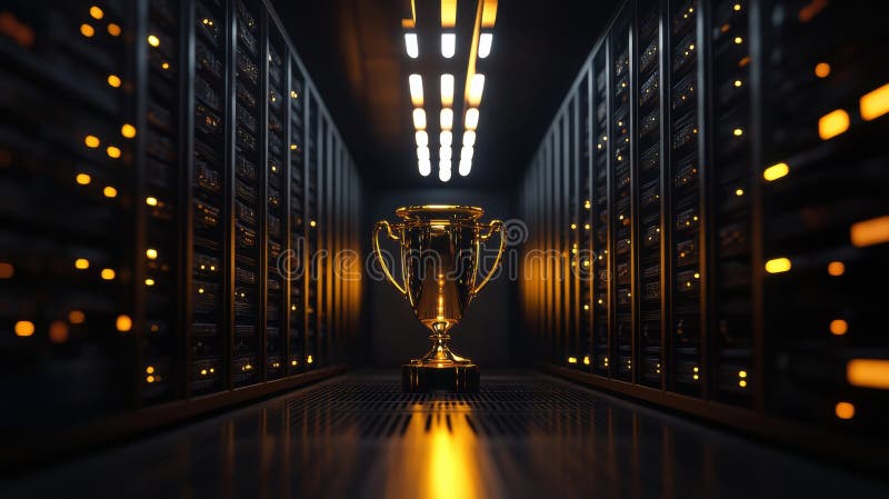 Trophy 3d Achievement Golden Ultramodern Technology in Vibrant Render ...