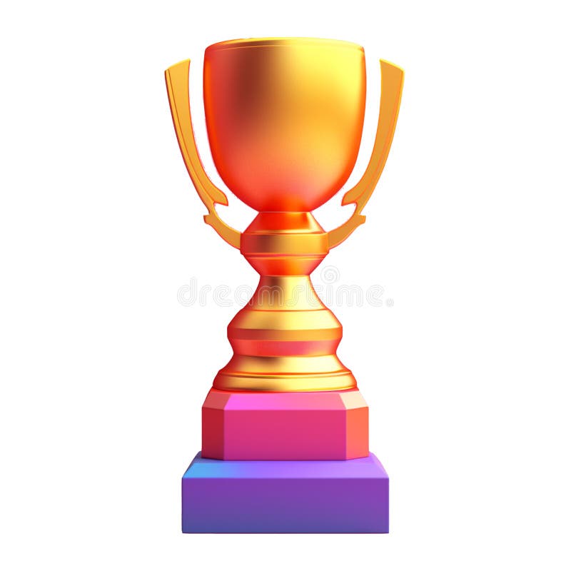 Trophy in 3D Style Trending Color Palette with Generative AI Stock ...