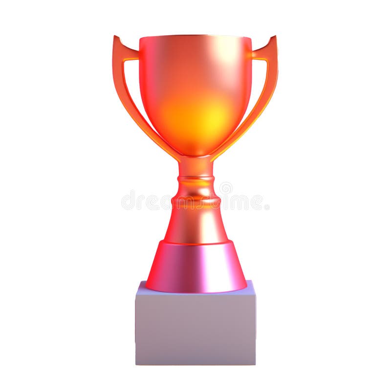 Trophy in 3D Style Trending Color Palette with Generative AI Stock ...