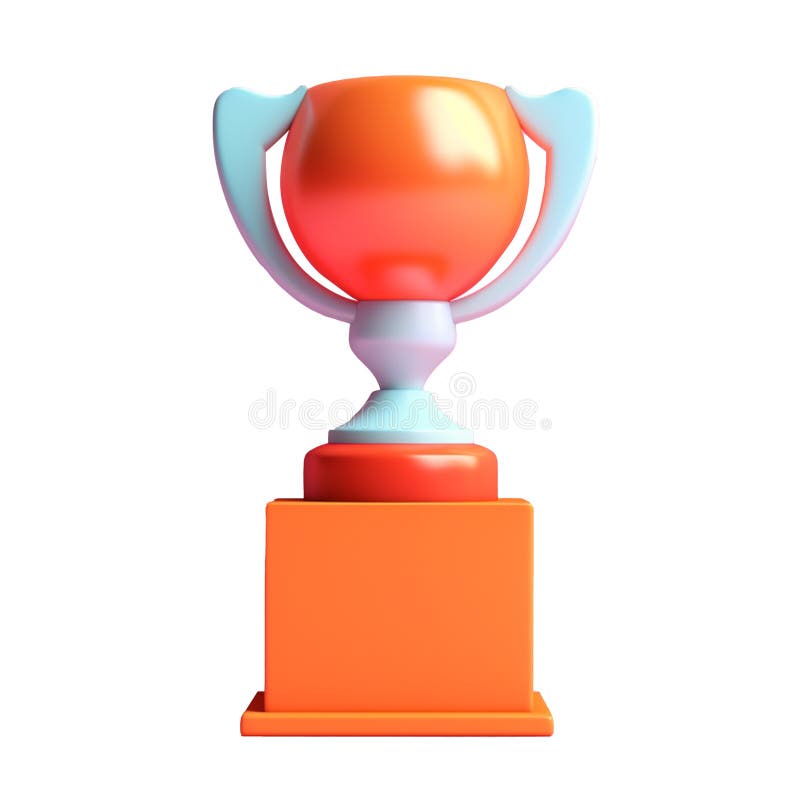 Trophy in 3D Style Trending Color Palette with Generative AI Stock ...