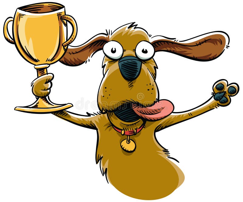 Trophy Dog stock illustration. Illustration of happy - 19843622