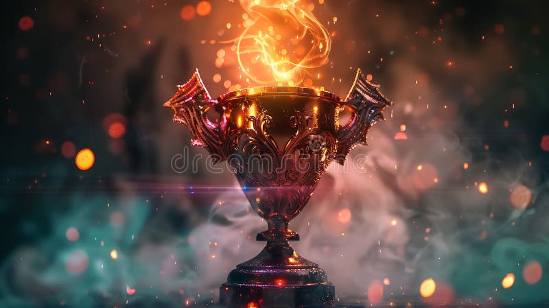 Trophy with Dynamic Light Effects Stock Illustration - Illustration of ...