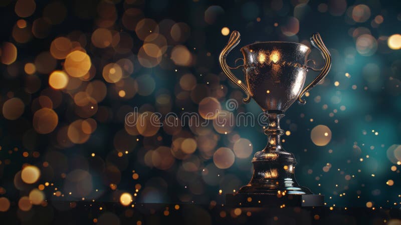 A Trophy Glowing with Triumph.AI Generated Image Stock Photo - Image of ...