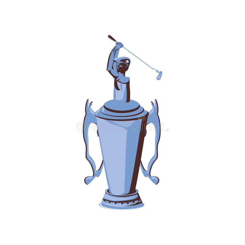Golf Trophy Championship Isolated Icon Stock Vector - Illustration of ...
