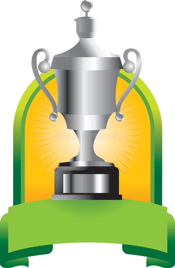 Trophy in green banner stock vector. Illustration of bright - 20114872