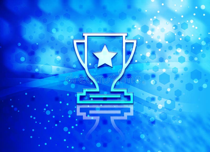 Trophy Icon Abstract Light Cyan Blue Hexagon Pattern Background Stock ...