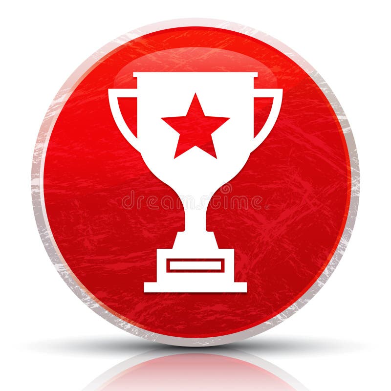 Trophy Icon Metallic Grunge Abstract Red Round Button Illustration ...