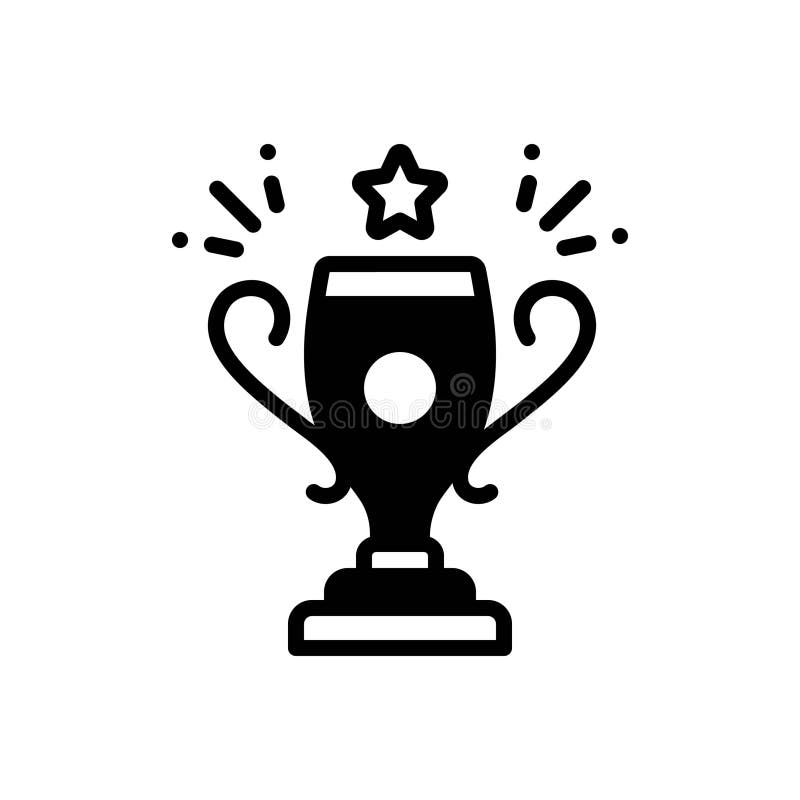 Black Solid Icon for Trophy, Prize and Cup Stock Illustration ...