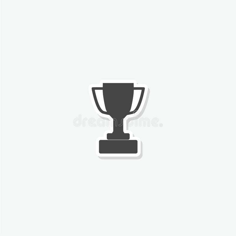 Trophy Icon Sticker Isolated on Gray Background Stock Illustration ...