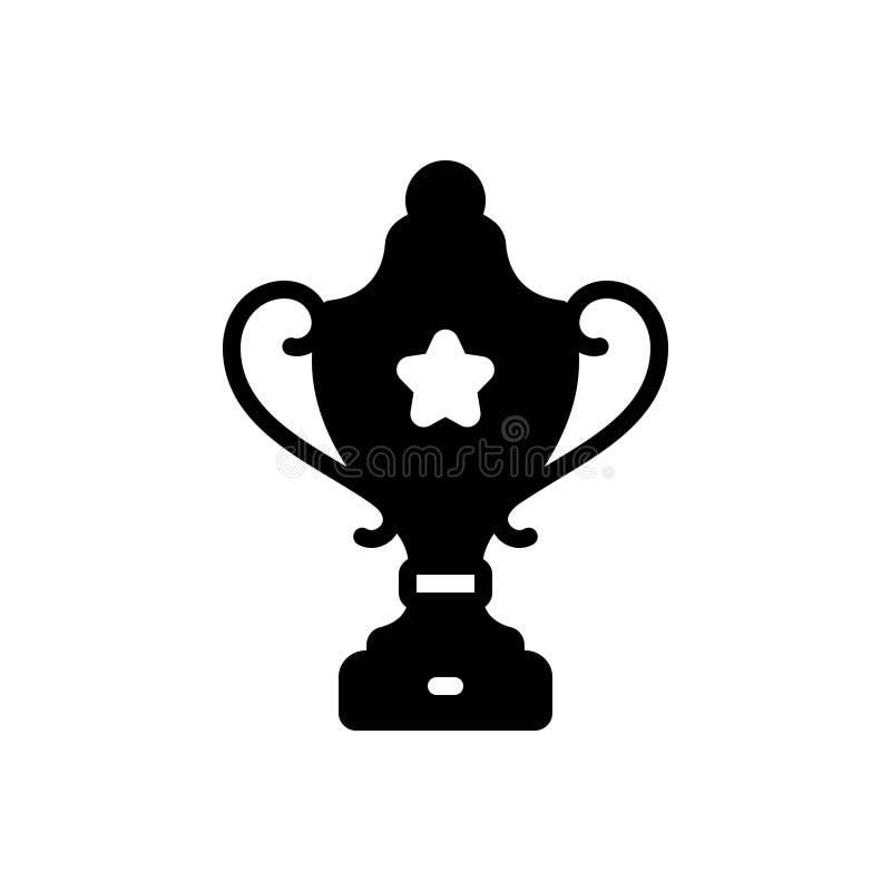 Black Solid Icon for Trophy, Sport Cup and Success Stock Illustration ...