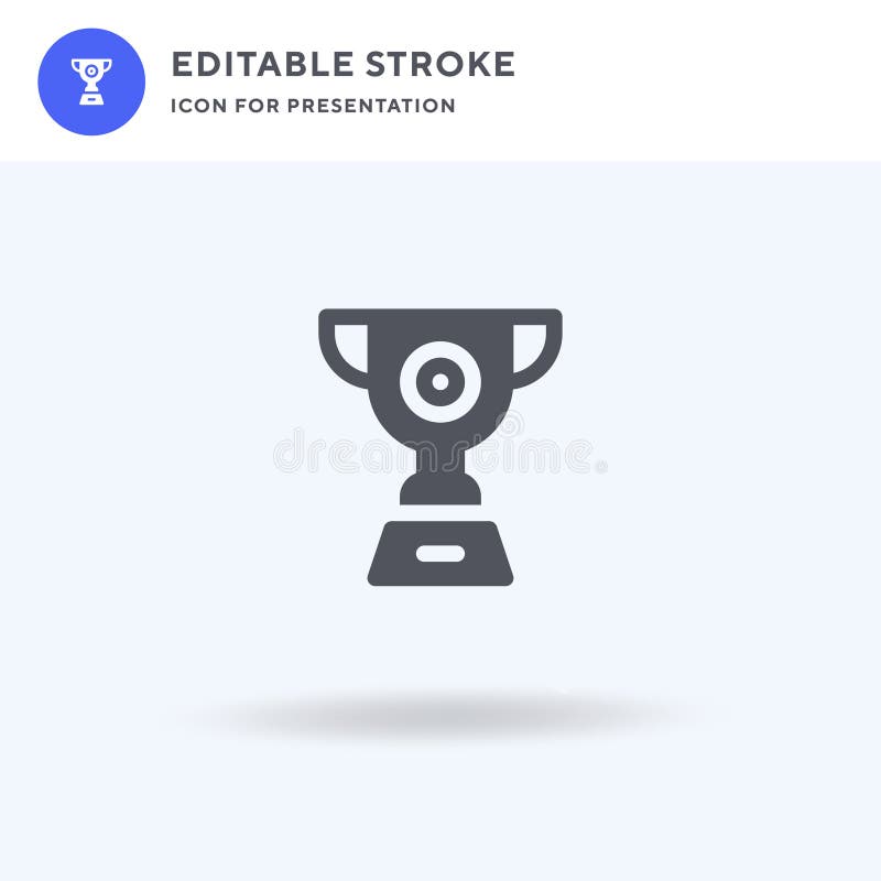 Trophy Icon Vector, Filled Flat Sign, Solid Pictogram Isolated on White ...