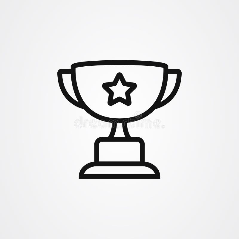 Trophy Icon Vector Illustration in Outline Style Stock Vector ...