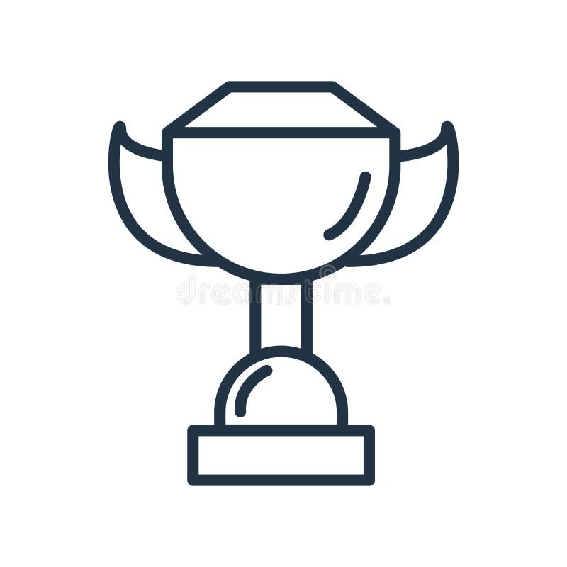 Trophy Icon Vector Isolated on White Background, Trophy Sign , Line ...