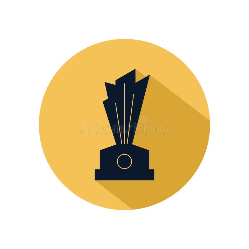 Trophy Icon Vector, Reward for Champions Isolated on Yellow Circle ...