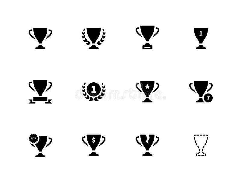 Trophy Icons on White Background. Stock Vector - Illustration of ...