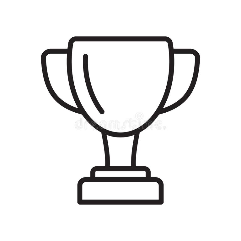 Trophy Line Icon. Trophy Cup Symbol, Victory Cup Line Icon Stock Image ...