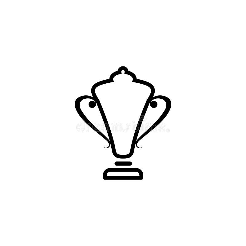 Trophy Line Icon in Flat Style Vector for Apps, UI, Websites. Black ...
